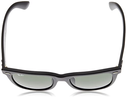 Ray-Ban RB2140F Original Wayfarer Low Bridge Fit Square Sunglasses, Matte Black/G-15 Green, 52 mm