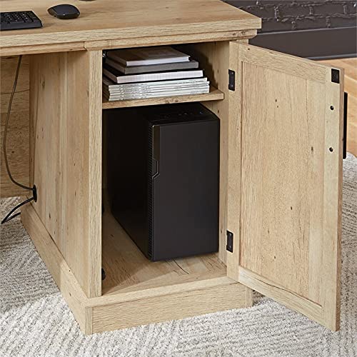 Sauder Mason Peak 60" Engineered Wood Double Pedestal Desk in Prime Oak