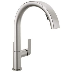 delta faucet keele spotshield stainless kitchen faucet, kitchen faucets with pull down sprayer,kitchen sink faucet, faucet for kitchen sink, magnetic docking spray head,spotshield stainless 19824lf-sp