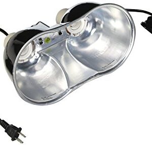 Zoo Med Combo Mini Deep Dome Clamp Lamp Fixture 2 x 5-1/2 Inch Deep Domes