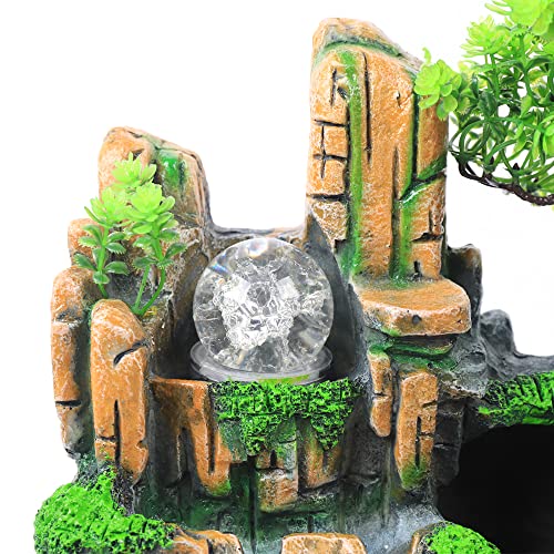 Desktop Rockery Fountain Waterfall,Relaxation Desktop Fountain Waterfall,Indoor Fountain Waterfall Decor,Mini Rockery Water Fountain for Home Office Bedroom Desk Decoration