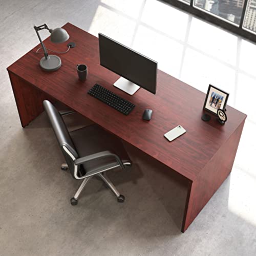 OfficeWorks by Sauder Affirm 72" x 30" Commercial Office Desk, L: 71.10" x W: 29.53" x H: 29.29", Classic Cherry Finish