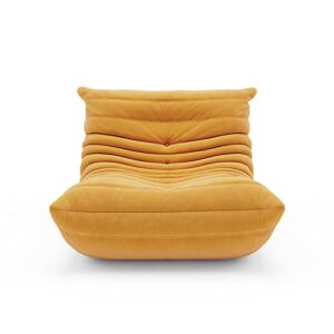 1inchome Fireside Chair, Soft Suede Lounge Chair Lazy Floor Sofa Accent Bean Bag Couch for Living Room Corner Chair Bedroom Salon Office