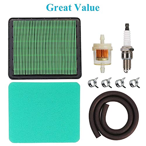 HOODELL GCV160 Air Filter Tune Up Kit for Honda GCV190 GC190 GC160 GX100 Engine HRC216 HRR216 HRR2169VKA HRX217 Lawn Mower, Replace GCV160 Spark Plug 17211-ZL8-023 Air Cleaner