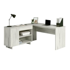 Sauder Select Engineered Wood Desk in Haze Acacia/Natural Finish