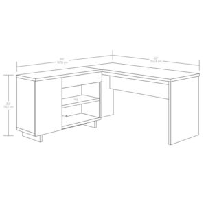 Sauder Select Engineered Wood Desk in Haze Acacia/Natural Finish