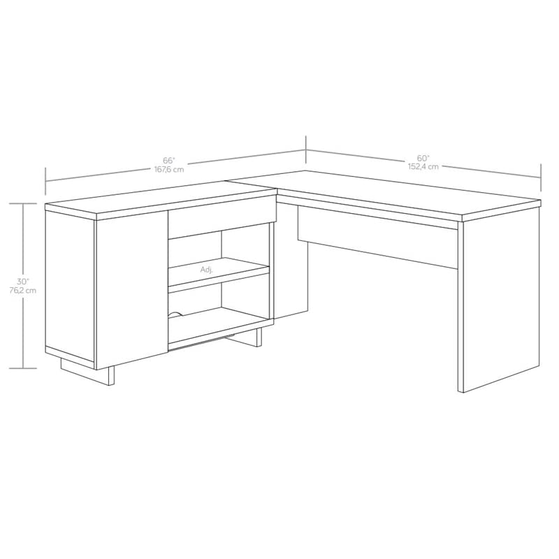 Sauder Select Engineered Wood Desk in Haze Acacia/Natural Finish