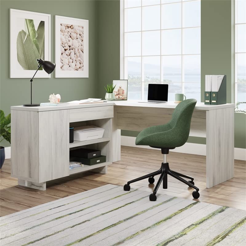 Sauder Select Engineered Wood Desk in Haze Acacia/Natural Finish