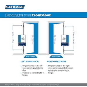 Schlage F60 V CAM 716 ACC Camelot Front Entry Handleset with Accent Lever, Deadbolt Keyed 1 Side, Aged Bronze