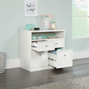 Sauder Craft Pro Series Craft Table, White Finish & Craft Pro Series Storage Cabinet, White Finish