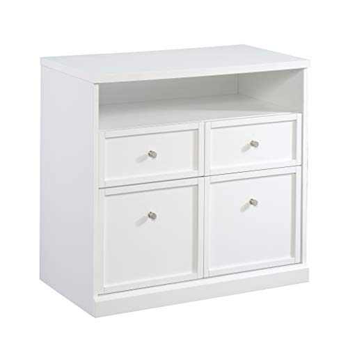 Sauder Craft Pro Series Craft Table, White Finish & Craft Pro Series Storage Cabinet, White Finish