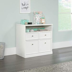 Sauder Craft Pro Series Craft Table, White Finish & Craft Pro Series Storage Cabinet, White Finish