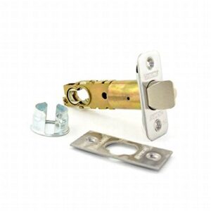 schlage 16-211 2 3/8″ or 2 3/4″ replacement deadlatch with triple faceplate opti, satin nickel