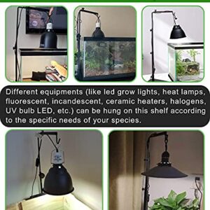 Reptile Tank Heat Lamp Stand Aquarium Stand - Reptile Terrarium Heat Light Stand - Adjustable Metal Heat Lamp Holder, Used for Amphibians, Lizards, Gecko, Tortoise, Snakes, Bearded Dragon, Chicks, etc