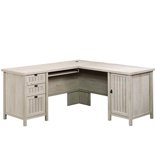 Sauder Costa L-Shaped Desk, Chalked Chestnut finish