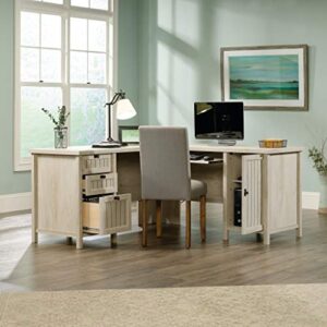 Sauder Costa L-Shaped Desk, Chalked Chestnut finish