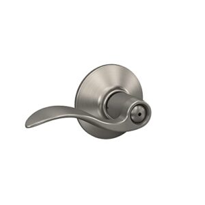 schlage f40 acc 619 accent door lever, bed & bath privacy lock, satin nickel