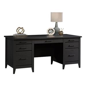 sauder® summit station 66″w executive desk, raven oak