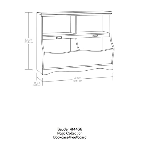 Sauder Pogo1 shelves Bookcase/footboard, Soft White finish