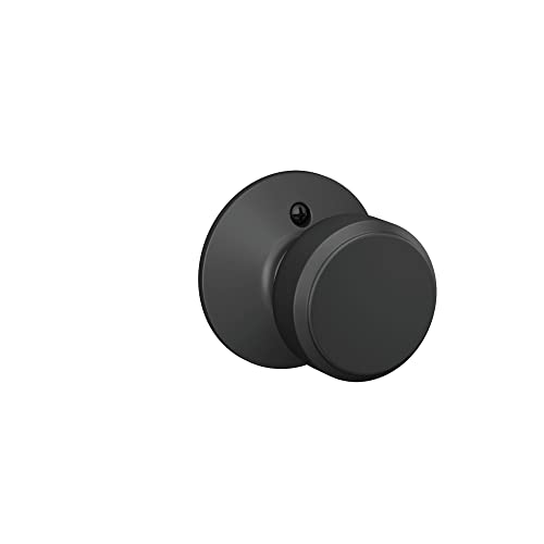 Schlage F10 BWE 622 Bowery Door Knob, Hall & Closet Passage Lock, Matte Black