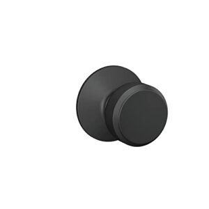 schlage f10 bwe 622 bowery door knob, hall & closet passage lock, matte black