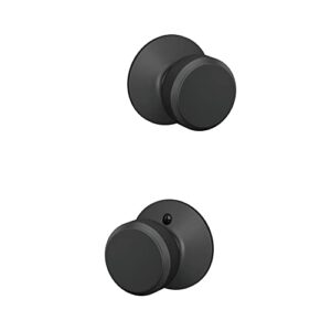 Schlage F10 BWE 622 Bowery Door Knob, Hall & Closet Passage Lock, Matte Black