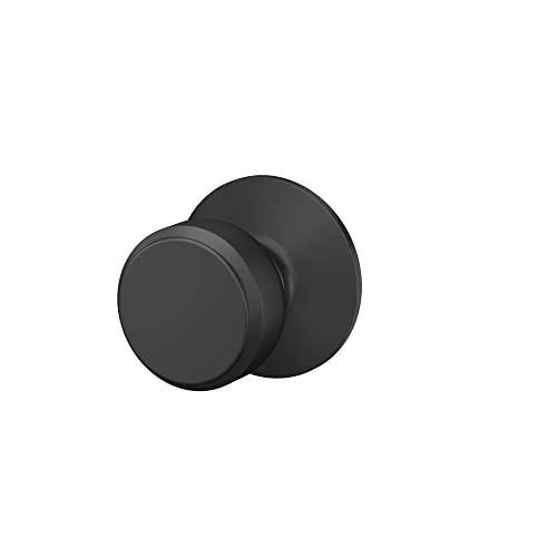 Schlage F10 BWE 622 Bowery Door Knob, Hall & Closet Passage Lock, Matte Black