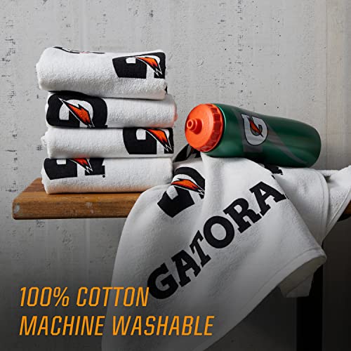 Gatorade Sideline Towel, White, 21" x 39", 100% Cotton, Machine Washable