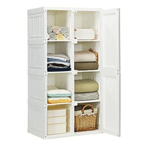 pdgjg foldable armoire wardrobe closet with 8 cubby storage closet shelf storage bedroom furniture storage cabinet