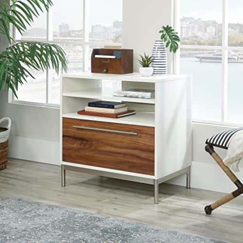 Sauder Vista Key Lateral File Pedestal, L: 30.00" x H: 18.54" x W: 30.08", Pearl White Finish