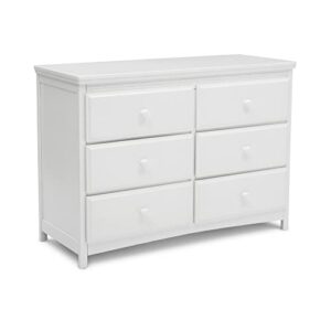 delta children emerson 6 drawer dresser, greenguard gold certified, bianca white