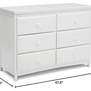 Delta Children Emerson 6 Drawer Dresser, Greenguard Gold Certified, Bianca White