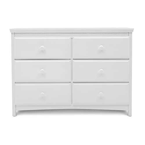 Delta Children Emerson 6 Drawer Dresser, Greenguard Gold Certified, Bianca White