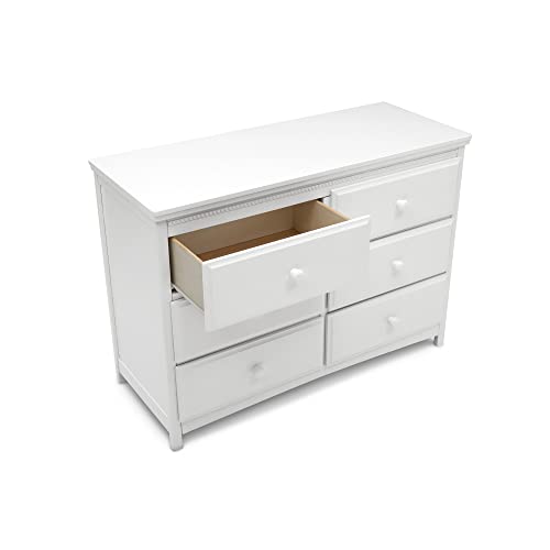 Delta Children Emerson 6 Drawer Dresser, Greenguard Gold Certified, Bianca White