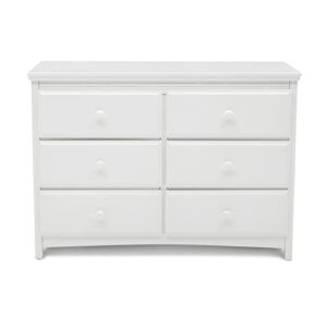 Delta Children Emerson 6 Drawer Dresser, Greenguard Gold Certified, Bianca White