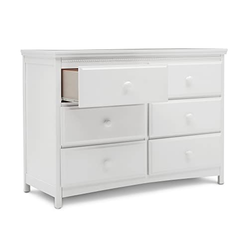 Delta Children Emerson 6 Drawer Dresser, Greenguard Gold Certified, Bianca White