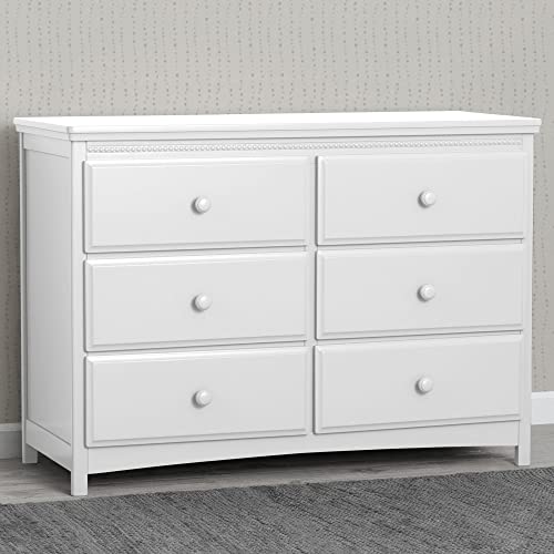 Delta Children Emerson 6 Drawer Dresser, Greenguard Gold Certified, Bianca White