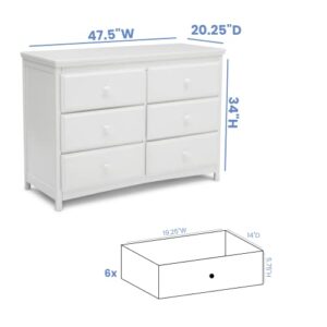 Delta Children Emerson 6 Drawer Dresser, Greenguard Gold Certified, Bianca White