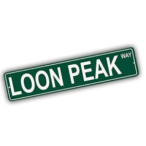 montana mountains pick your mountain compatible/replacement for loon peak united states mountain aluminum metal tin street sign style home decor for man cave poker tavern game room