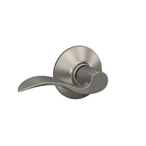 schlage f10 v acc 619 accent door lever hall & closet passage lock, (pack of 1), satin nickel