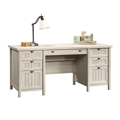 Sauder Costa Executive Desk, L: 65.12" x W: 29.53" x H: 30.0", Chalked Chestnut finish