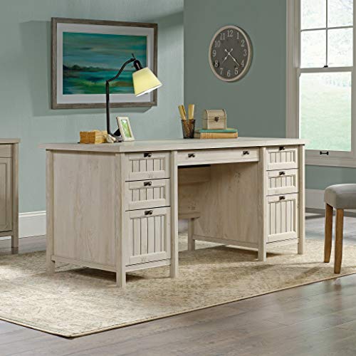 Sauder Costa Executive Desk, L: 65.12" x W: 29.53" x H: 30.0", Chalked Chestnut finish