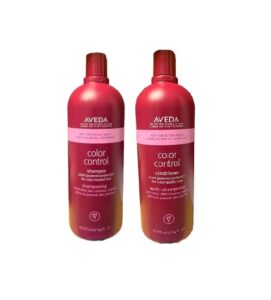 aveda color control shampoo and conditioner for color treated hair 33.8 oz duo set