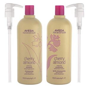 aveda cherry almond shampoo & conditioner duo 33.8 oz + 2 pumps