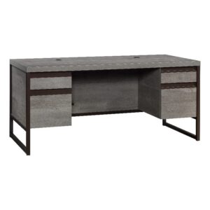 sauder manhattan gate engineered wood executive desk in mystic oak