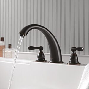 Delta Faucet Windemere 2-Handle Widespread Roman Tub Faucet Trim Kit, Deck-Mount, Oil Rubbed Bronze BT2796-OB (Valve Not Included)