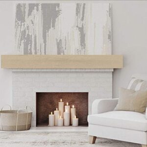 Ekena Millwork MANURS04X06X36PP Rough Sawn Faux Wood Fireplace Mantel, 4"H x 6"D x 36"W, Natural Pine