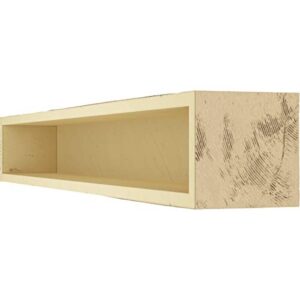 Ekena Millwork MANURS04X06X36PP Rough Sawn Faux Wood Fireplace Mantel, 4"H x 6"D x 36"W, Natural Pine