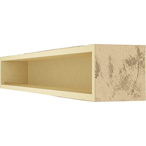 Ekena Millwork MANURS04X06X36PP Rough Sawn Faux Wood Fireplace Mantel, 4"H x 6"D x 36"W, Natural Pine