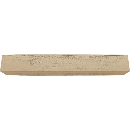 Ekena Millwork MANURS04X06X36PP Rough Sawn Faux Wood Fireplace Mantel, 4"H x 6"D x 36"W, Natural Pine